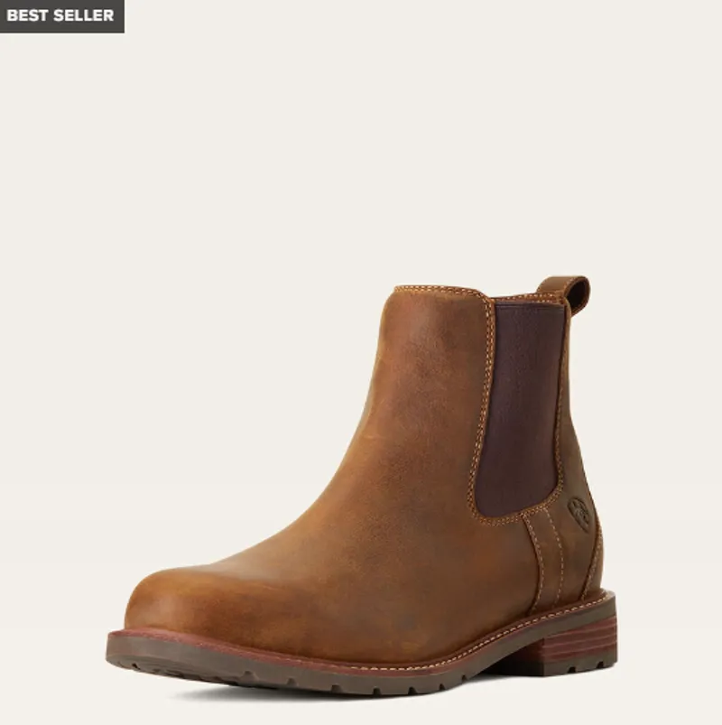Ariat Mens Wexford Waterproof Chelsea Boot Weathered Brown