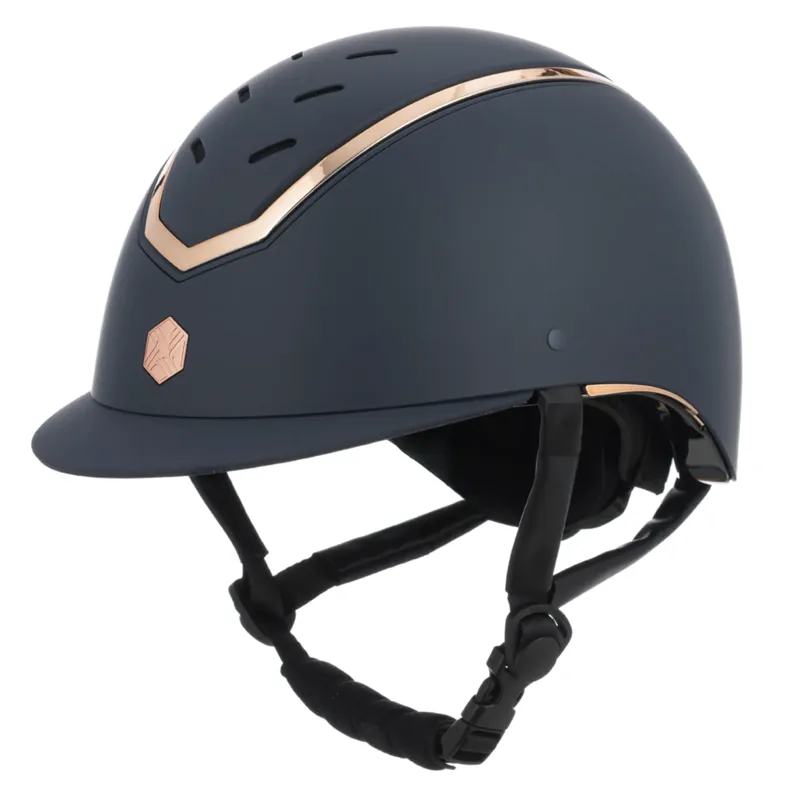 Charles Owen Kylo Equestrian Helmet In Navy Matte/Rose Gold