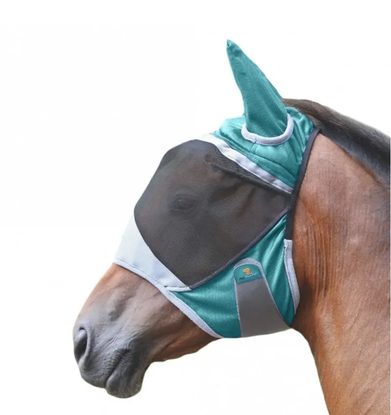 Deluxe Fly Mask With Ears Green